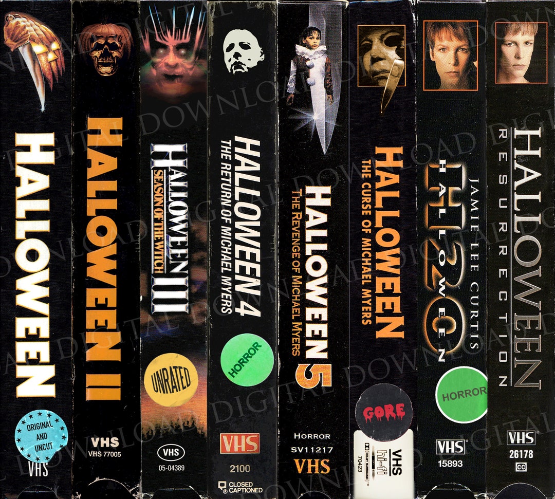 Halloween Franchise Series VHS Tape Covers Horror Movies With or ...