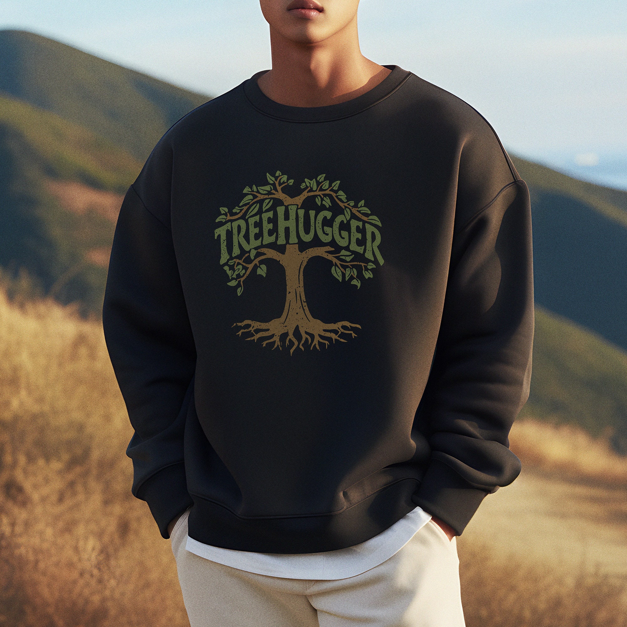 Tree Hugger Sweatshirt. Funny Design for Outdoor Fans. Nature Lover ...