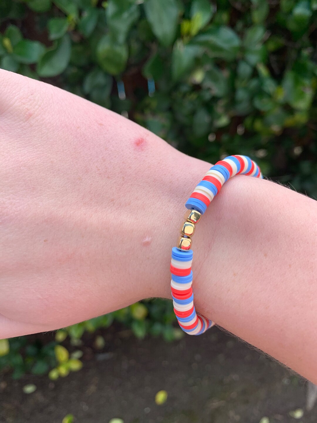 Preppy Bomb Pop Clay Bead Bracelet - Etsy