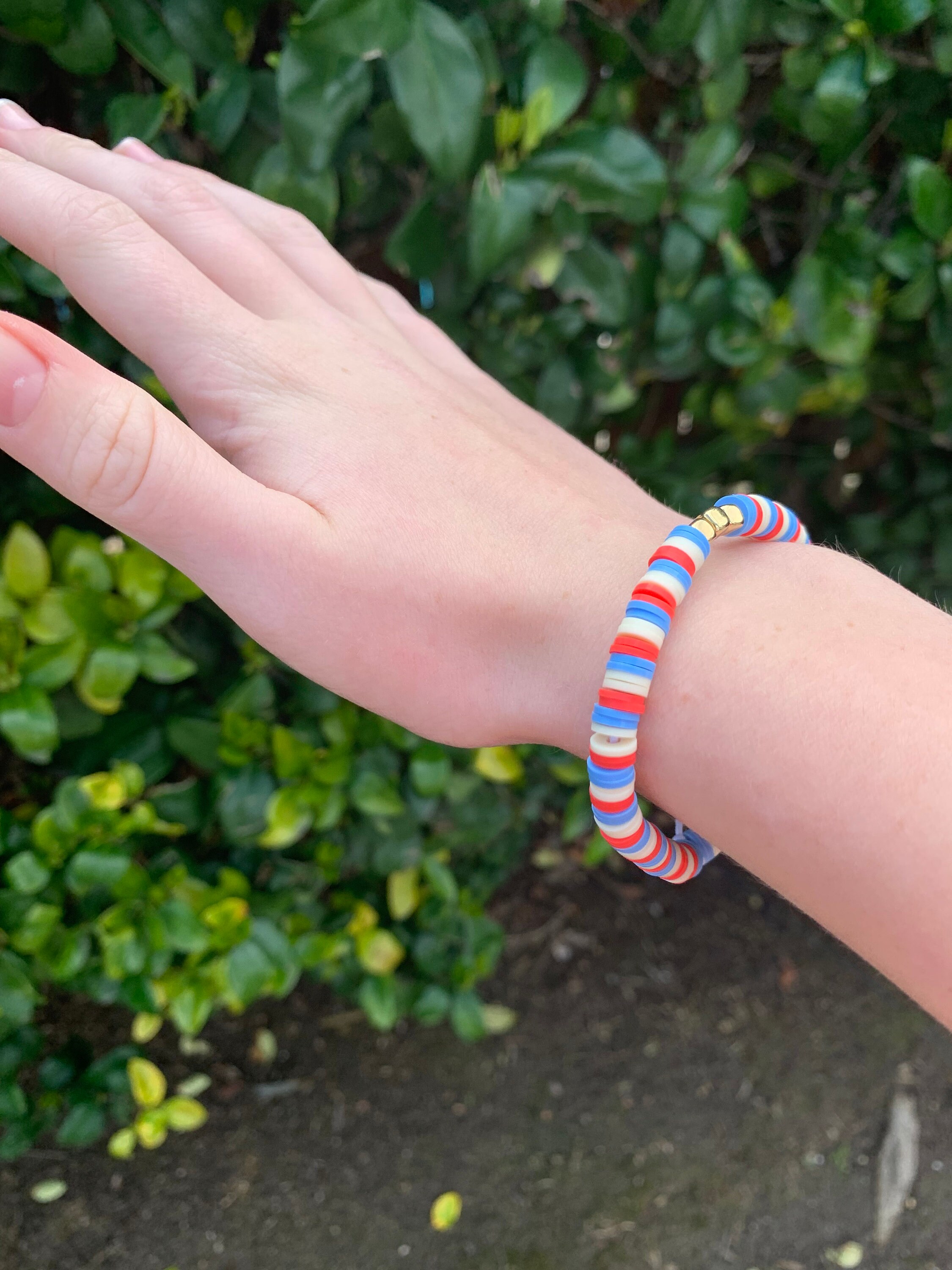 Preppy Bomb Pop Clay Bead Bracelet - Etsy