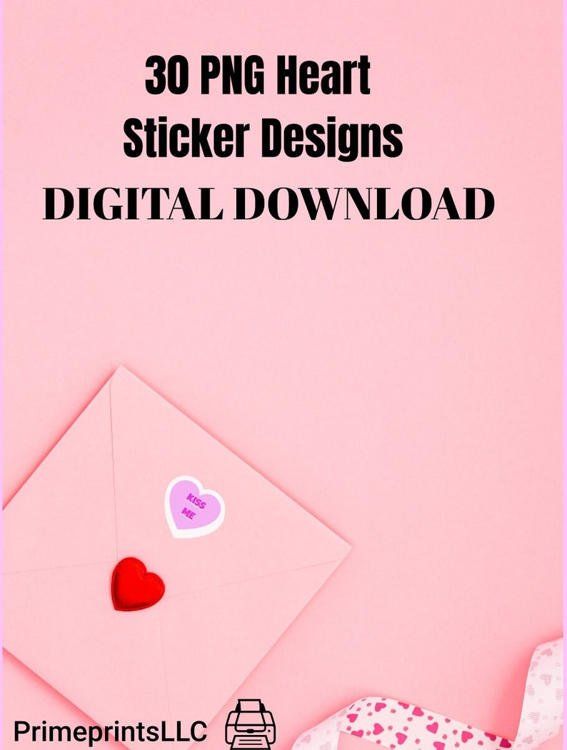 Printable Stickers for Couples - 30 Flirty Hearts - Print and Cut ...