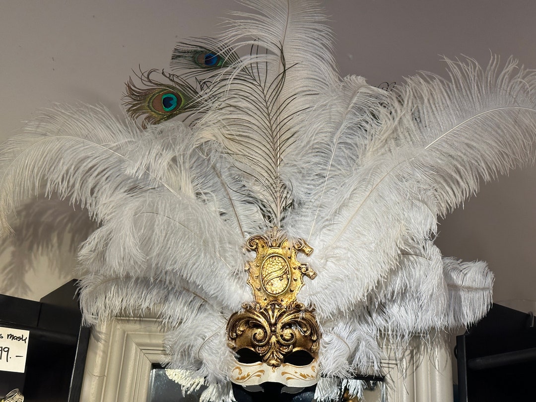 Very Luxury Venetian Mask With Feathers . Handmade Luxury - Etsy
