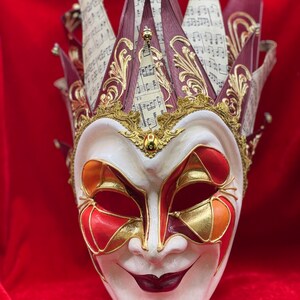 Venetian Mask Red Mask Joker Mask Rio Venice Carnival - Etsy