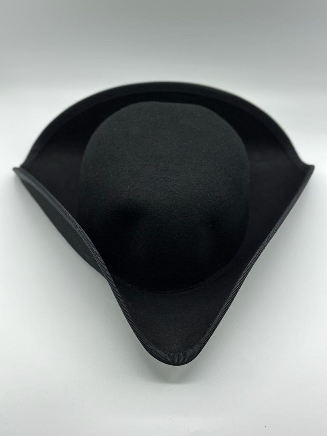 Pirate Hat Tricorn Hat Black, Colonial Hat, Swashbuckler Hat. Handmade ...