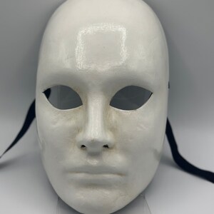 White Full-face Costume Mask. Masquerade Mask and Theater Mask. - Etsy