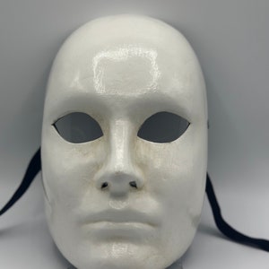 White Full-face Costume Mask. Masquerade Mask and Theater Mask. - Etsy