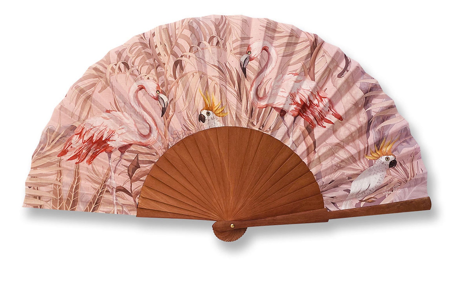 Pink Flamingo Luxury Hand Fan. Folding Hand-fan Pink With - Etsy