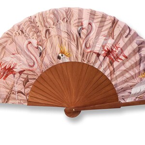 Pink Flamingo Luxury Hand Fan. Folding Hand-fan Pink With - Etsy