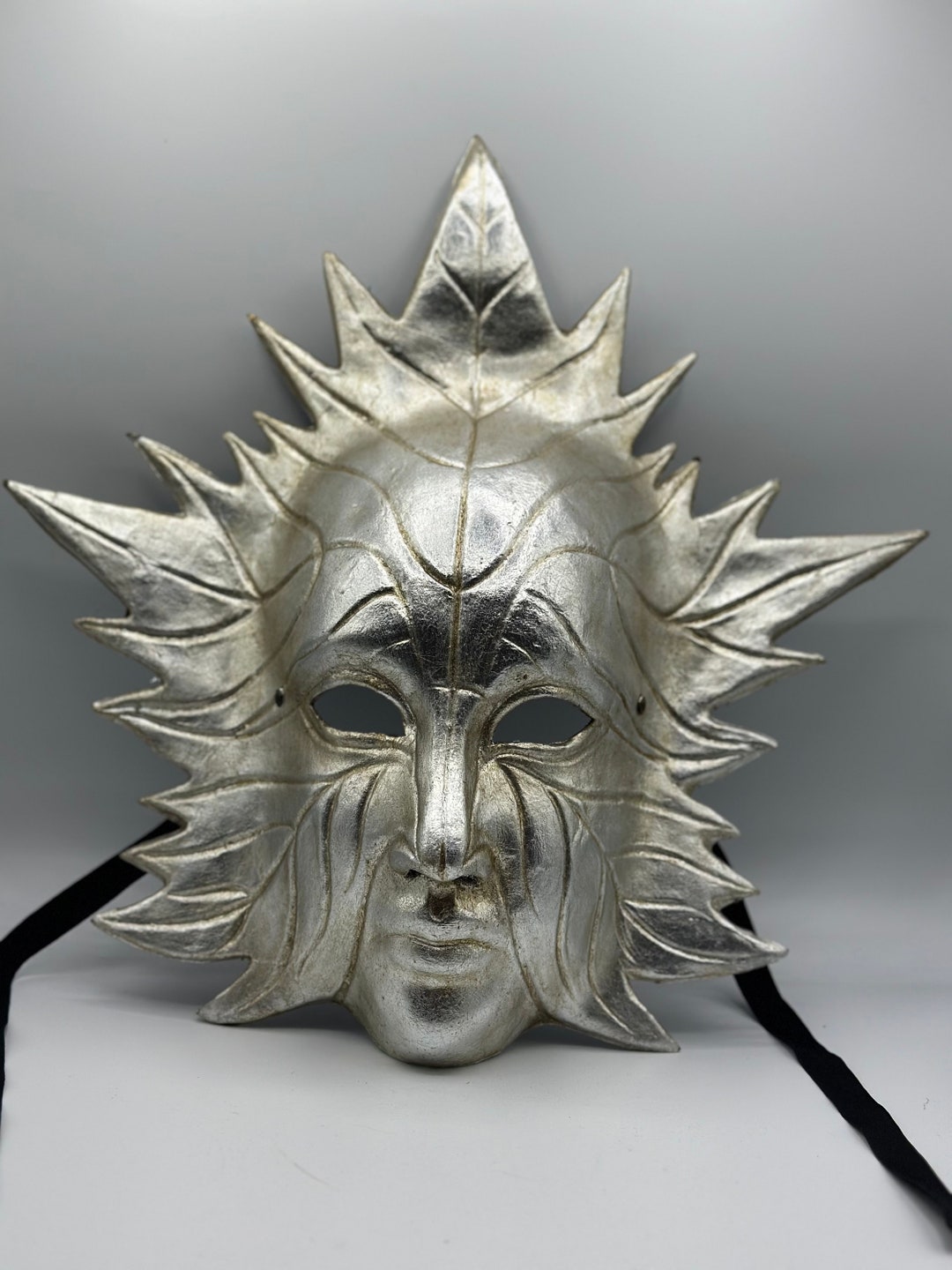 Venetian Mask Leaf of a Tree in Silver. Wearable Mask and - Etsy