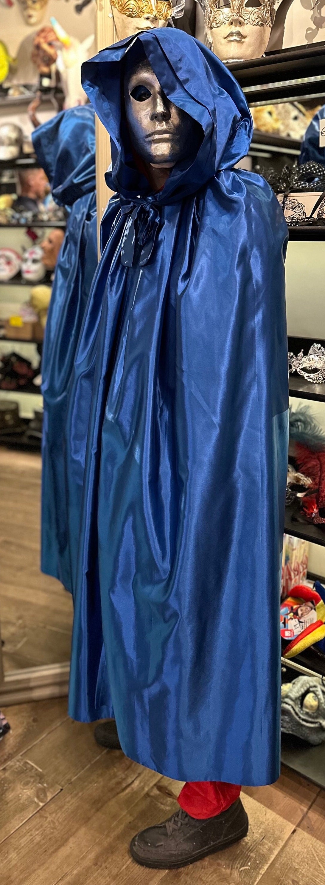Blue Cape With a Hood in Blue Satin. Eyes Wide Shut Cape and - Etsy