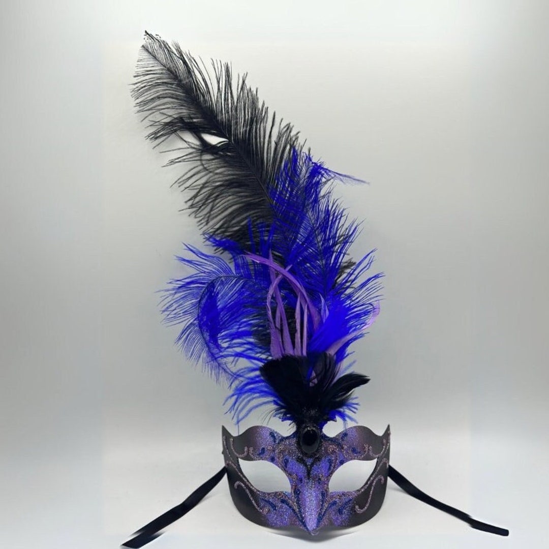 Feather Mask Colorful With Beautiful Feathers. Masquerade Mask - Etsy