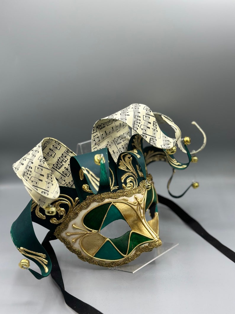 Green Jolly Mask Venetian Mask Handmade of Papier Mache With - Etsy