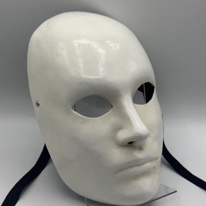 White Full-face Costume Mask. Masquerade Mask and Theater Mask. - Etsy