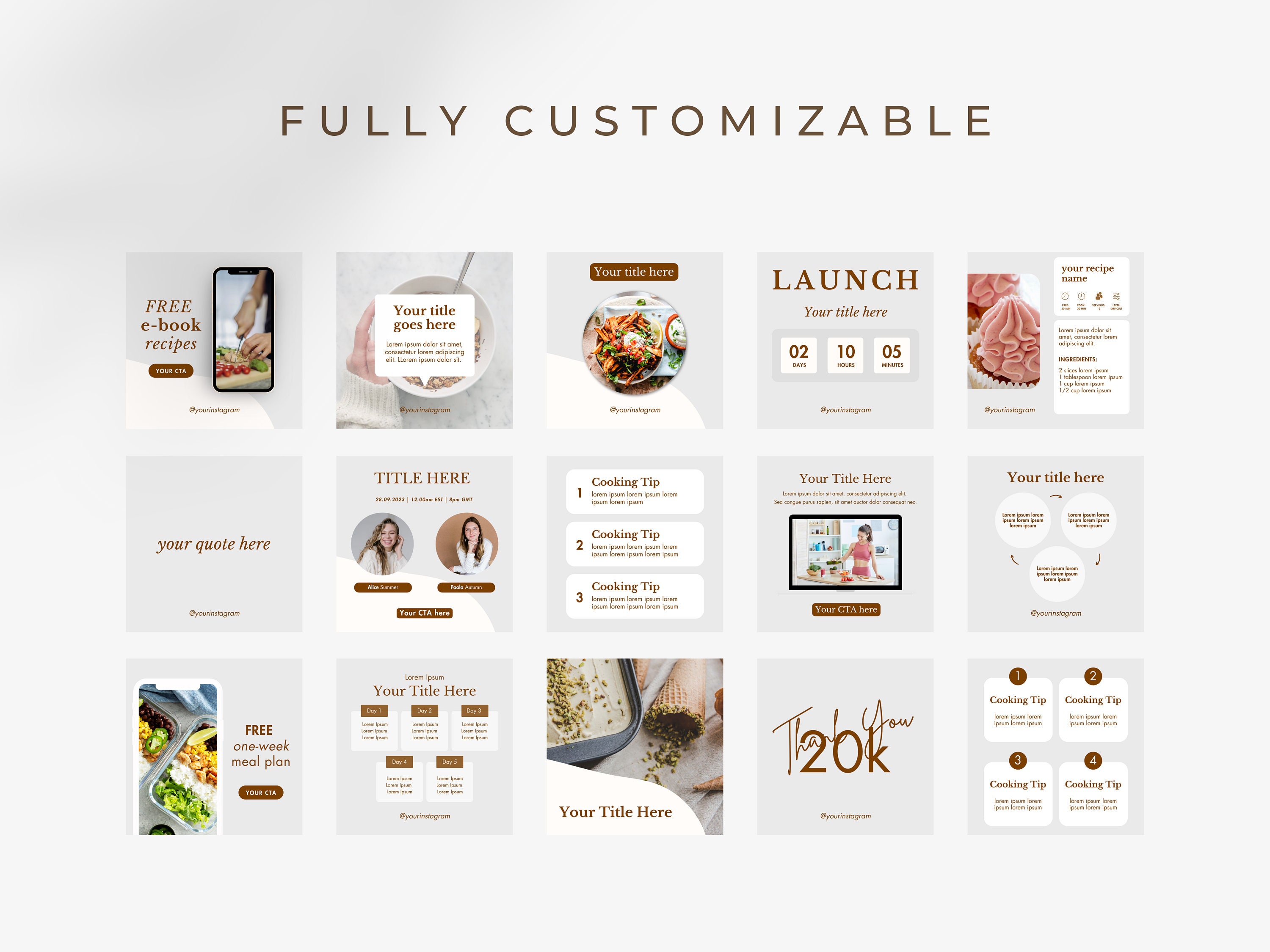 Food Instagram Template Made in Canva for Food Bloggers, Healthy ...