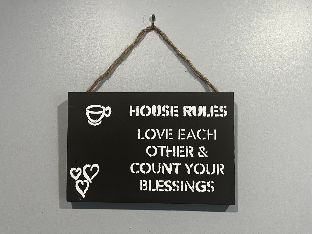 House Rules, Wood Wall Art - Etsy