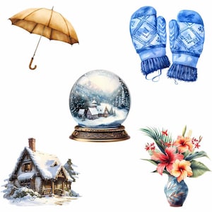 Seasons Bundle Clipart Digital Downloads, 46 4 Four Season Winter ...