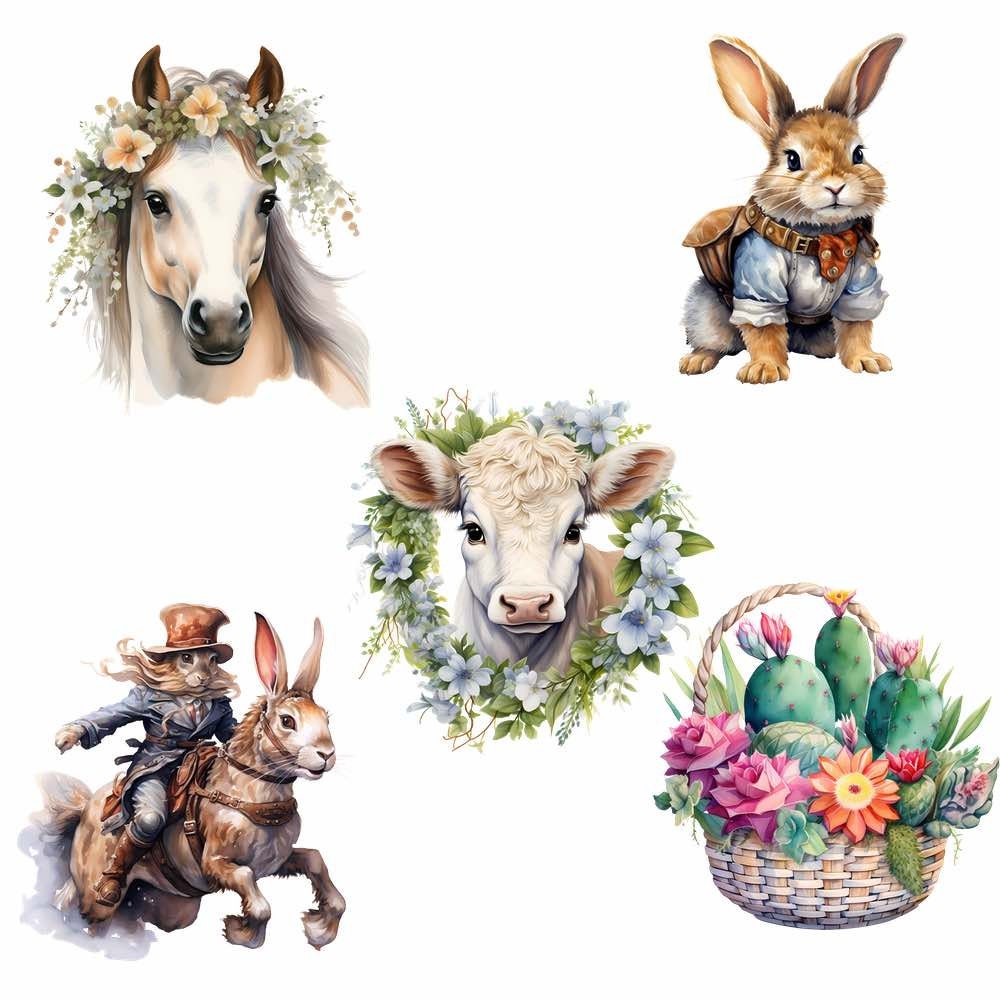 Western Easter Clipart, Rustic Country Spring Watercolor Clipart ...
