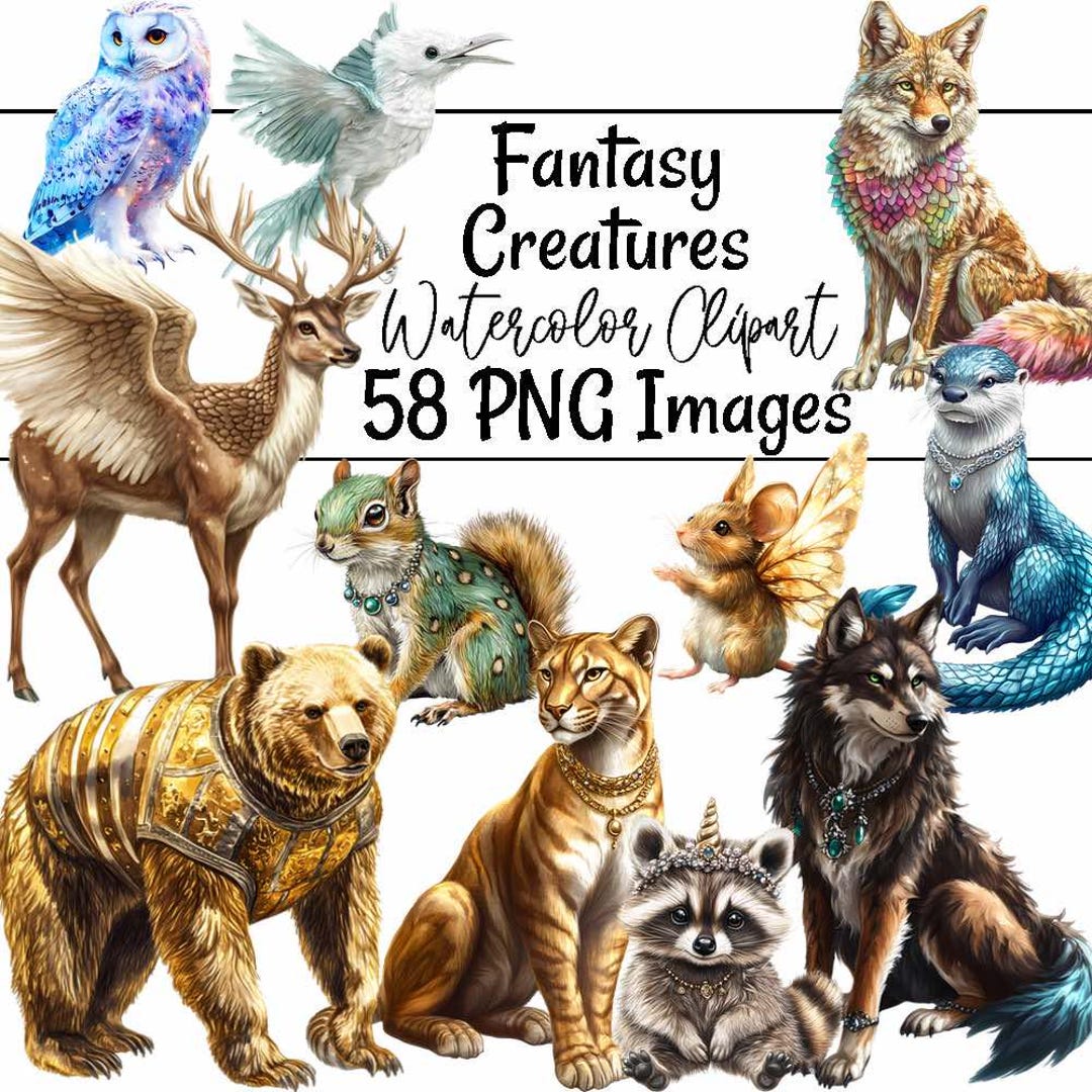 Fantasy Creatures Clipart Fairy Tale Art Animals Fairy Forest Creatures ...