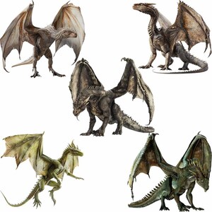 Dragon Overlay Realistic Digital Downloads Mythical Fantasy Wyvern ...