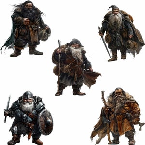 Fantasy Dwarf Watercolor Clipart, 38 RPG Fantasy Folklore Fairy Tale ...