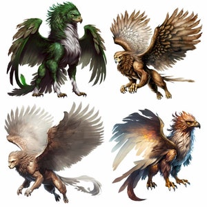 Griffin Mythological Clipart Printable Digital Downloads, 18 RPG ...