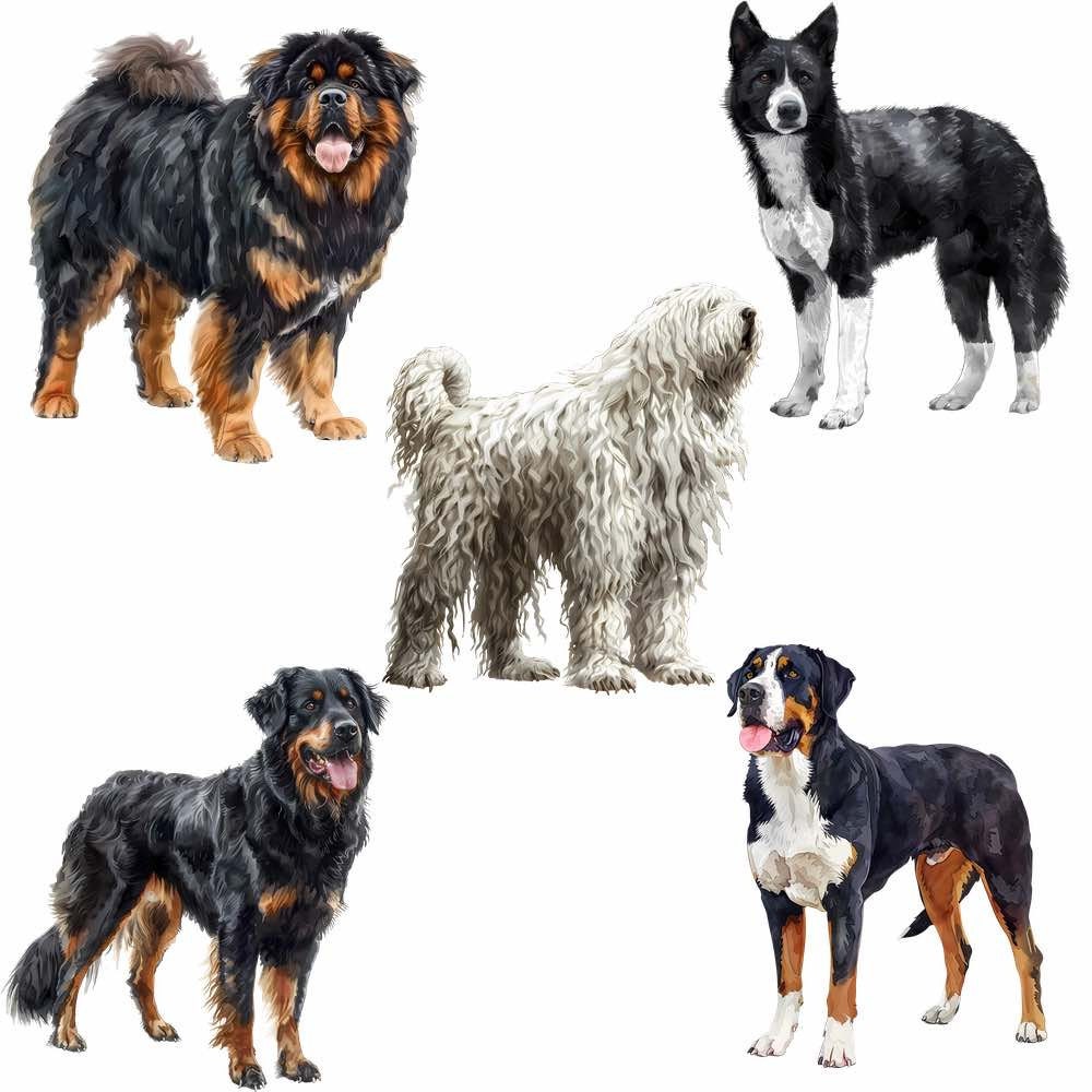 Working Dogs Watercolor Clipart Digital Downloads, 33 Dog Animal AKC ...