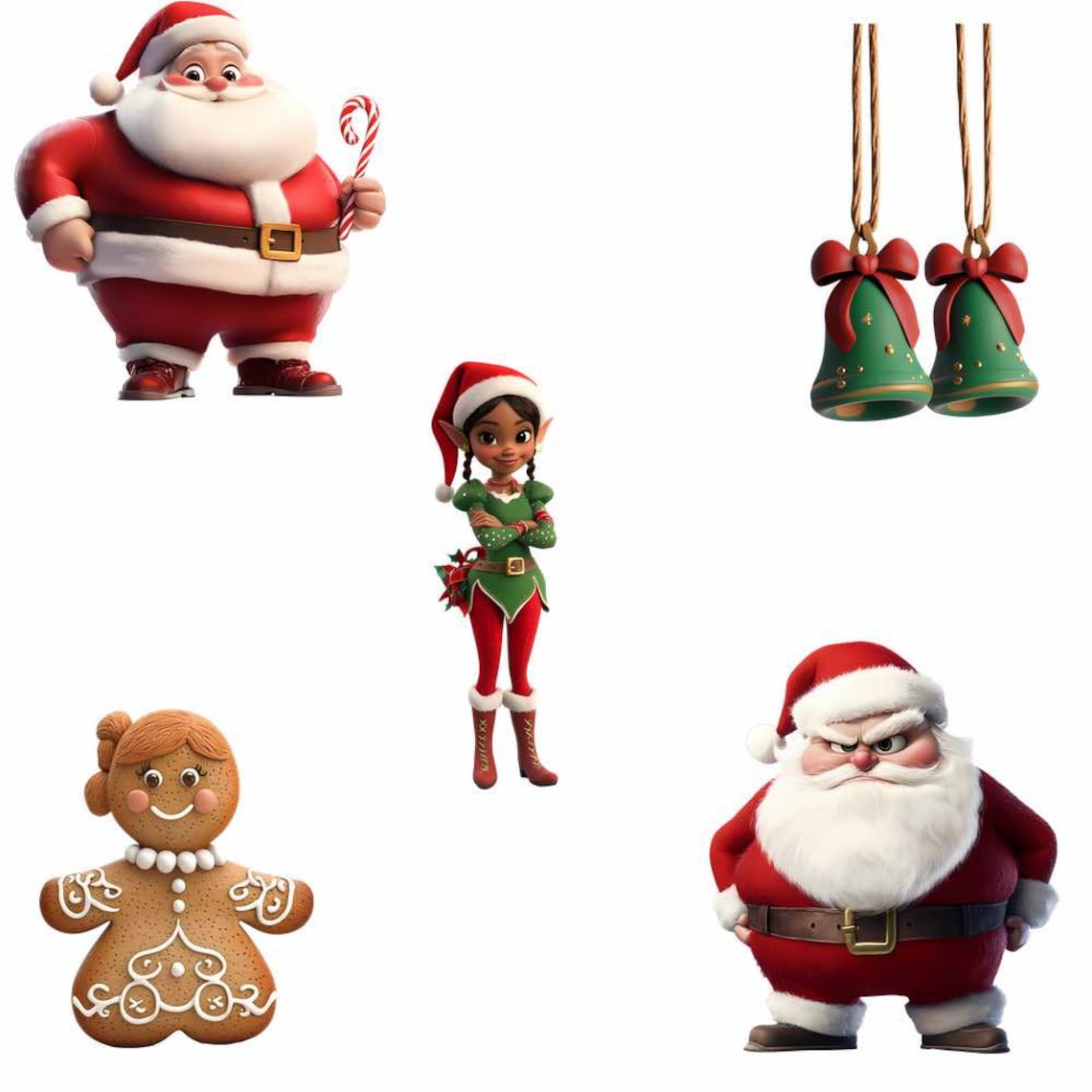 Christmas Clipart, 48 Santa Mrs. Claus Reindeer Digital Downloads ...