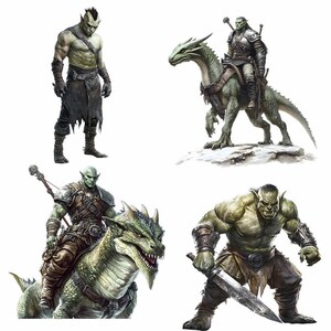 Orc Watercolor Clipart Warrior Digital Download RPG Gamer Fantasy ...