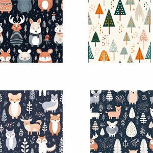 Scandinavian Seamless Christmas Digital Papers, 20 Holiday Winter ...