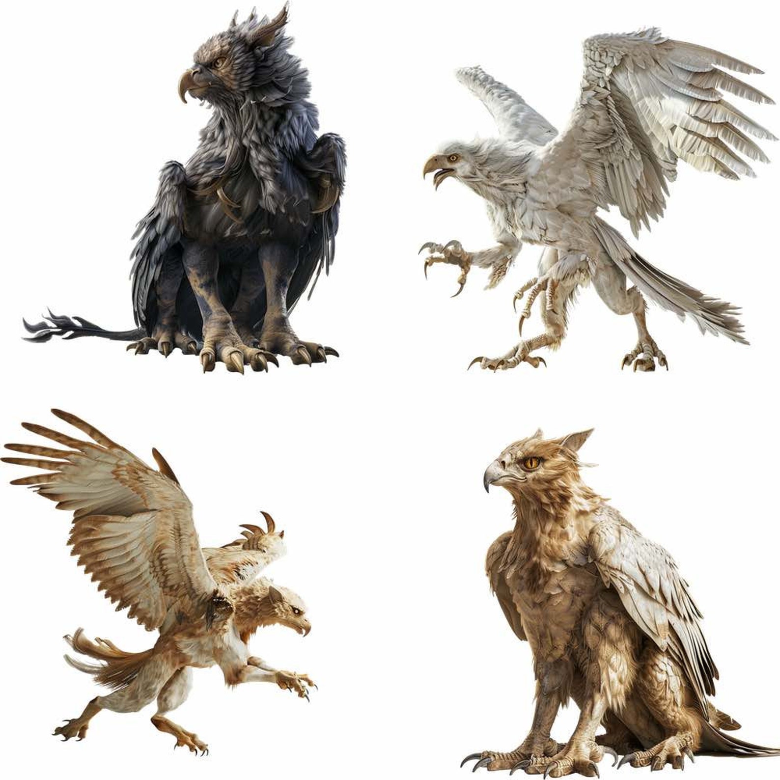Griffin Realistic Overlay Digital Downloads, 23 Gryphon Clipart Fantasy ...