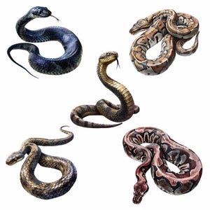 Snake Watercolor Digital Downloads Serpent Reptile Art Printable ...