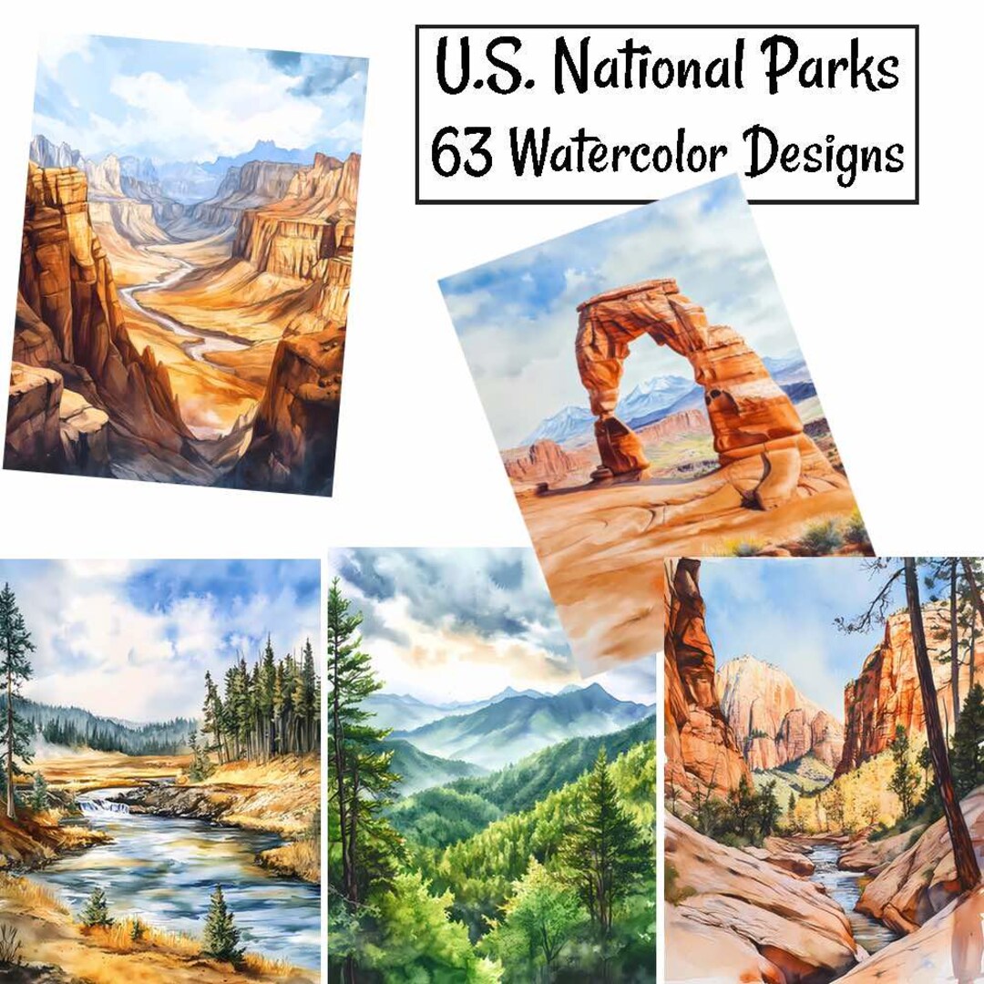 USA National Parks Landscape Digital Downloads, 63 American US United ...