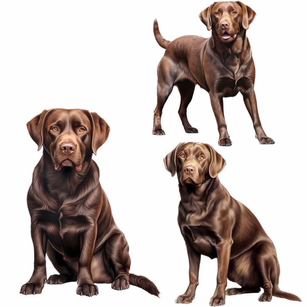 Chocolate Labrador Retriever Clipart Portraits Digital Downloads, 14 ...