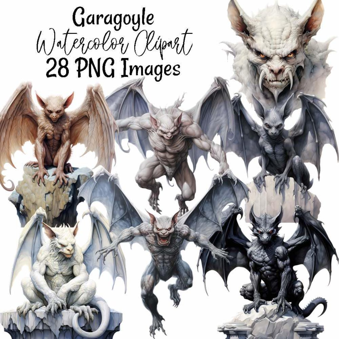 Gargoyle Clipart Watercolor Digital Download Grotesque Architecture ...