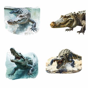 Crocodile Watercolor Clipart Digital Downloads, 34 Reptile Alligator ...