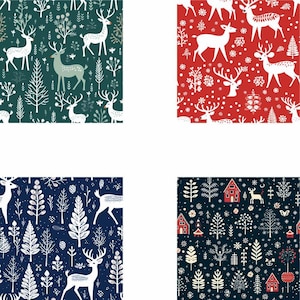 Scandinavian Seamless Christmas Digital Papers, 20 Holiday Winter ...