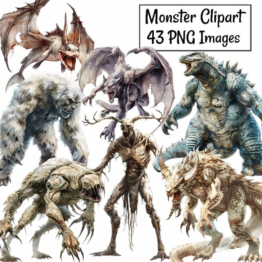 Monster Beast Clipart RPG Scary Fantasy Cryptid Art Creatures Animal ...