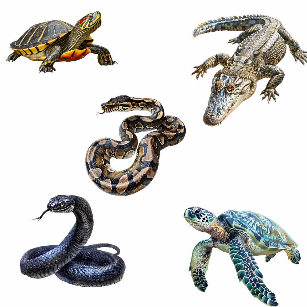 Reptile Watercolor Clipart Digital Downloads Animal Woodland Wildlife ...