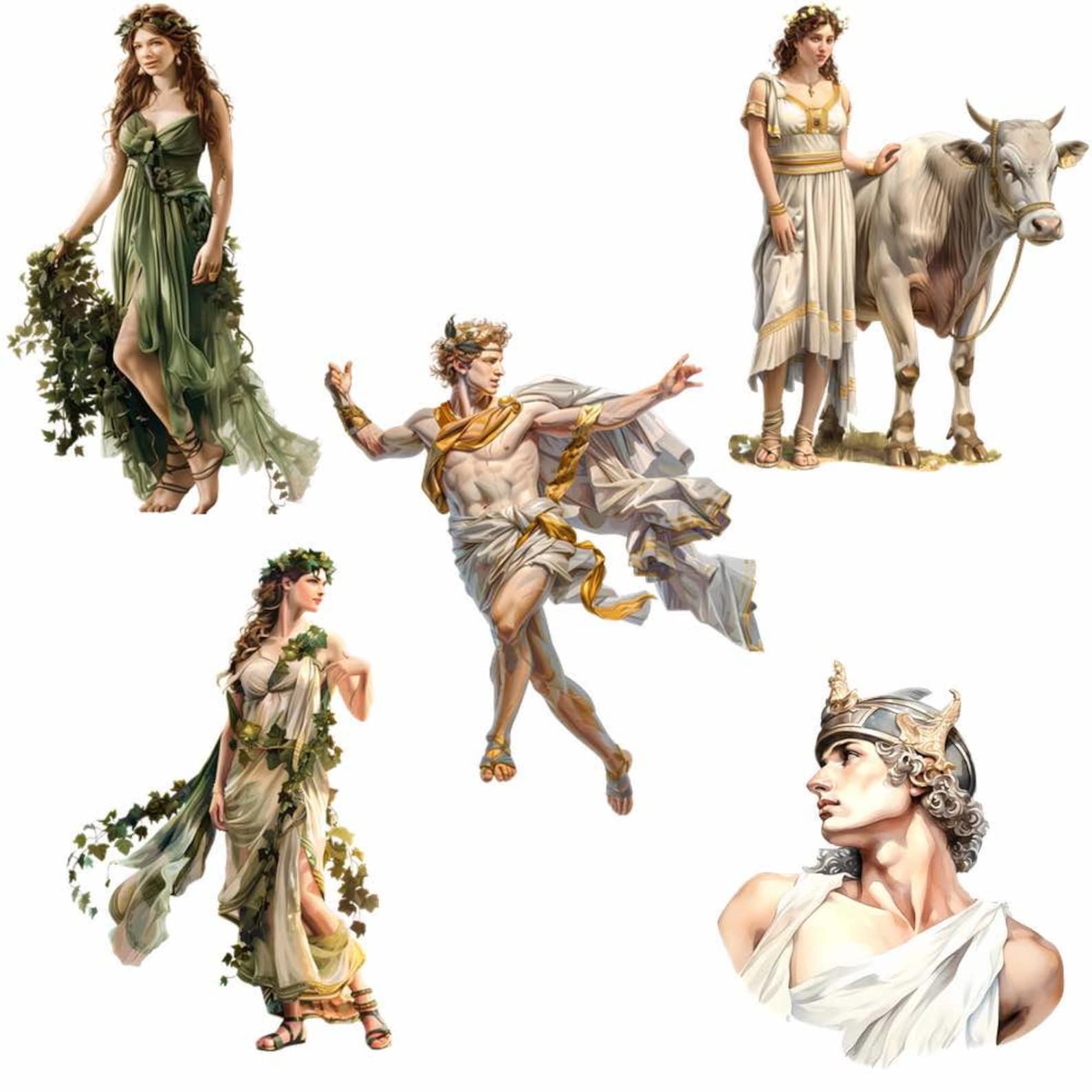 Greek Gods and Goddesses Clipart, Deities Zeus Mount Olympus Olympian ...