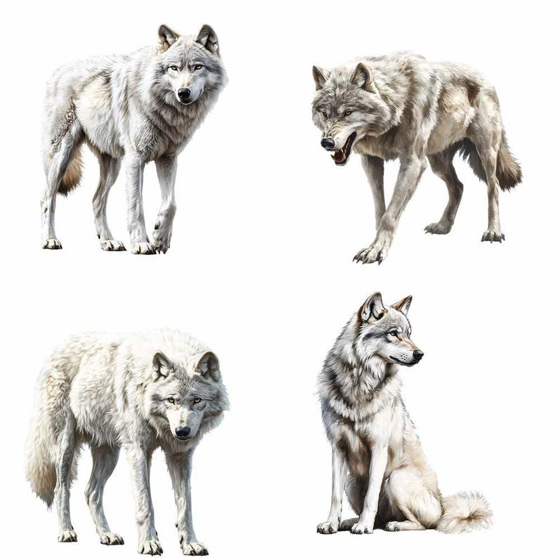 Dire Wolf Clipart Wild Canine Art Wolves Prehistoric Illustrations Ice ...