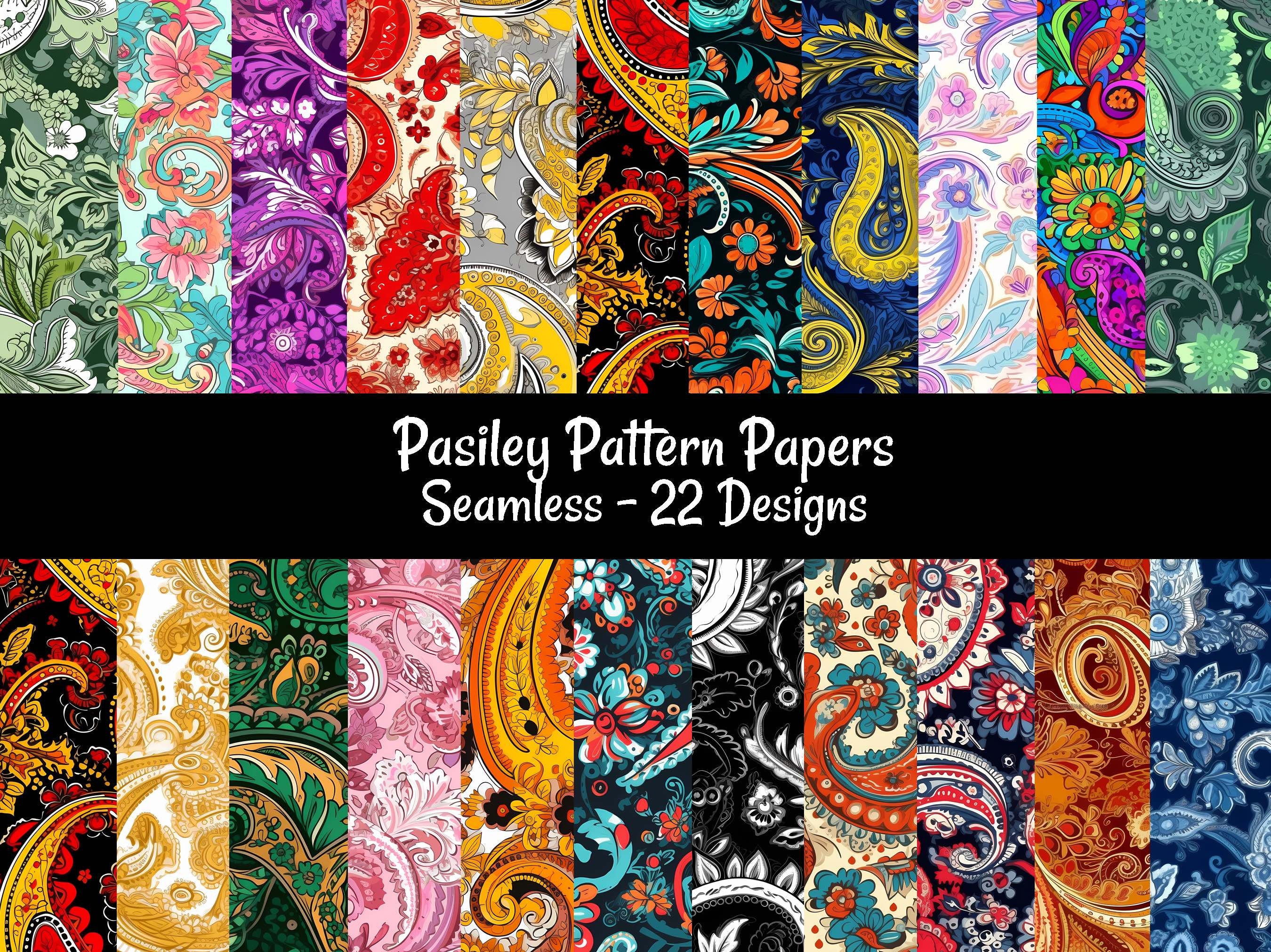 Paisley Colorful Seamless Digital Papers 22 Floral Pattern - Etsy