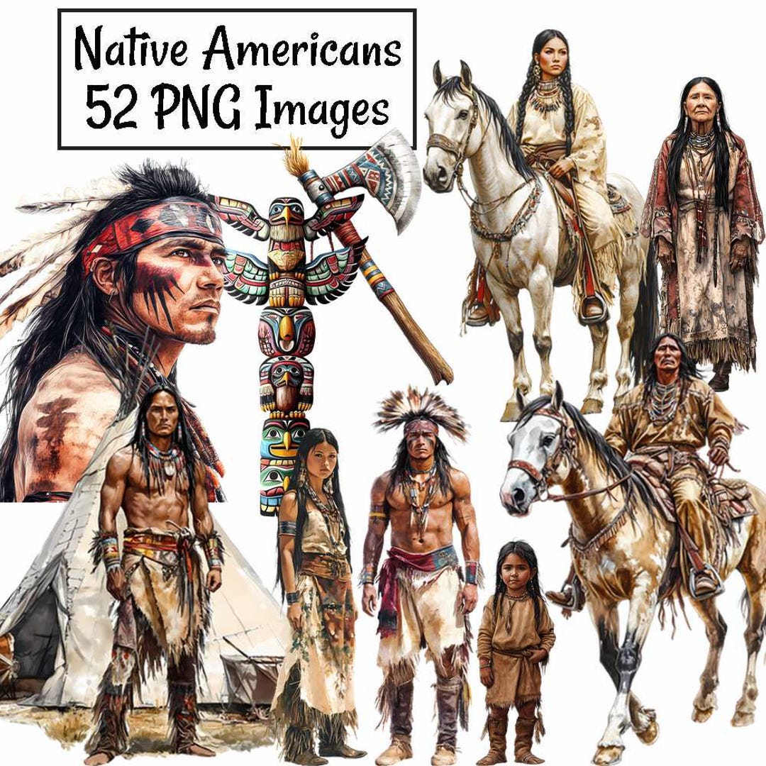 Native American Watercolor Clipart, 52 Digital Downloads,indigenous ...