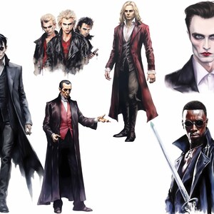Famous Vampires Dracula Horror Clipart Digital Downloads, 22 Watercolor ...