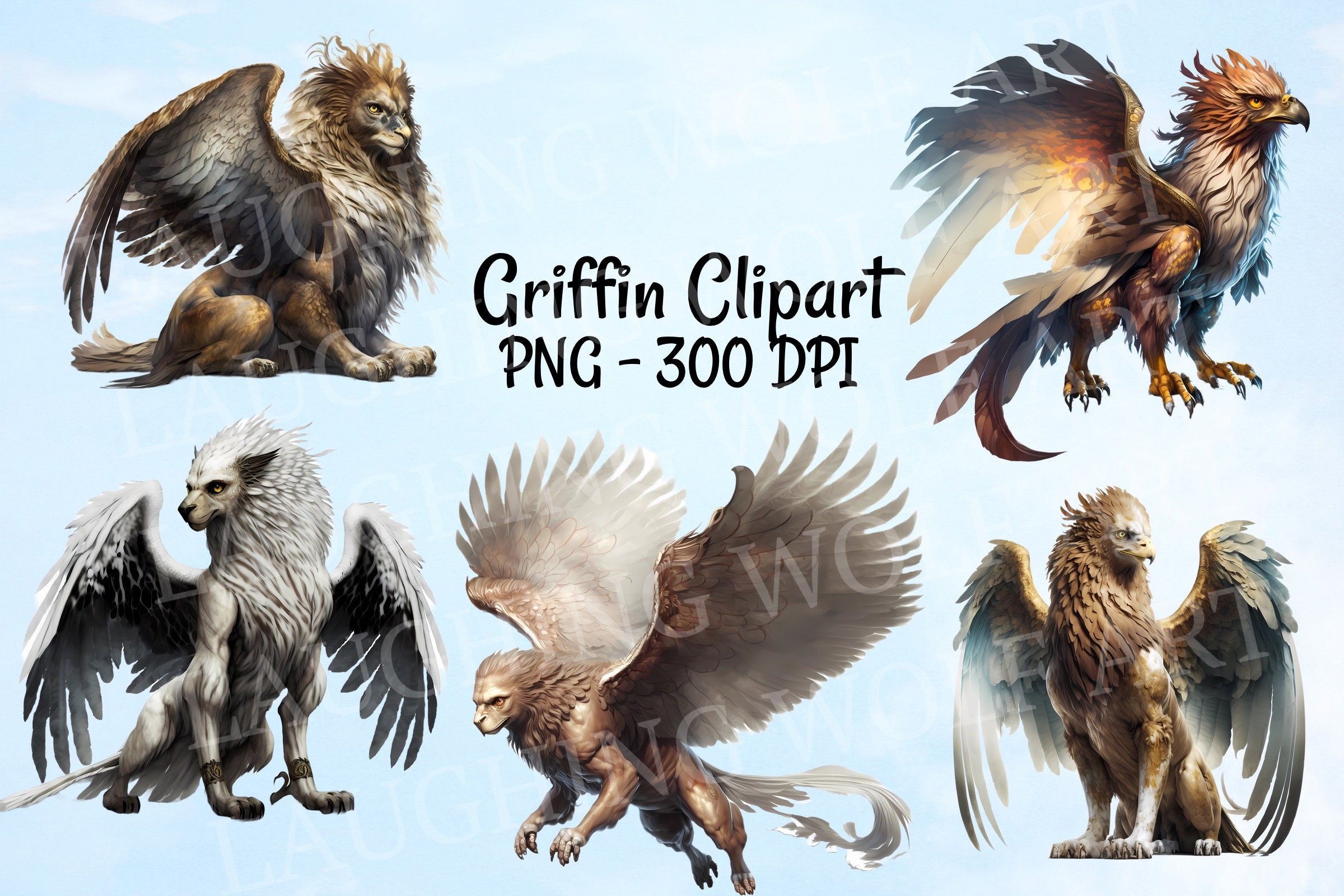 Griffin Mythological Clipart Printable Digital Downloads 5 - Etsy Australia