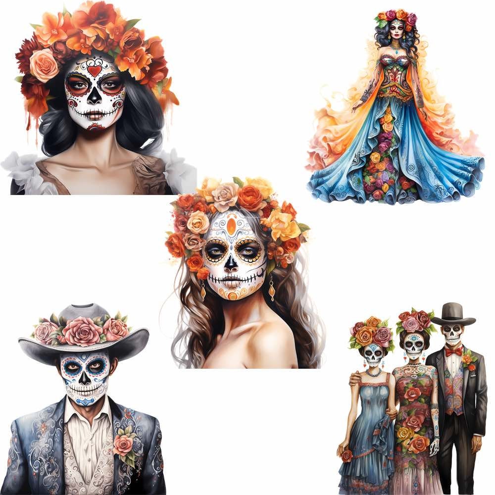 Day of the Dead Watercolor Clipart Bundle Digital Downloads - Etsy