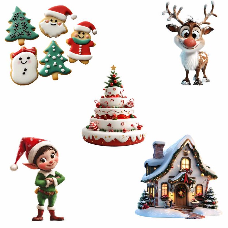 Christmas Clipart, 48 Santa Mrs. Claus Reindeer Digital Downloads ...