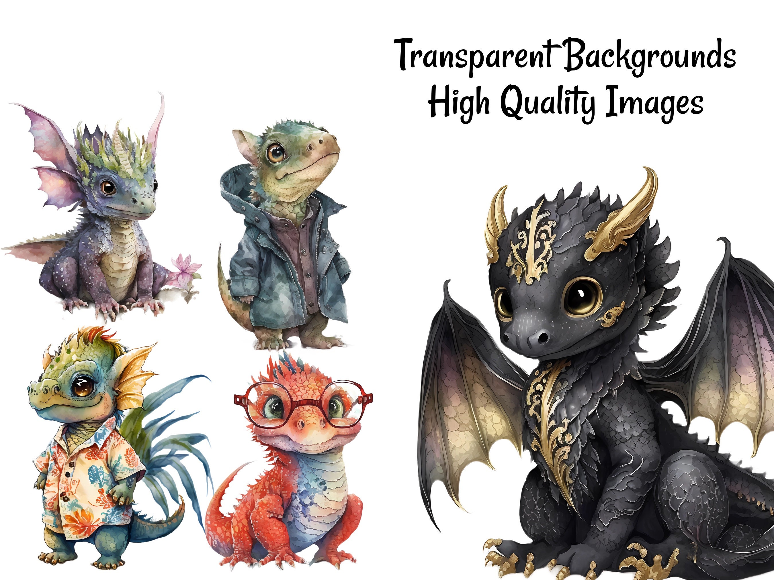 Little Baby Dragons Clipart Digital Downloads, 10 Overlays Baby Shower ...