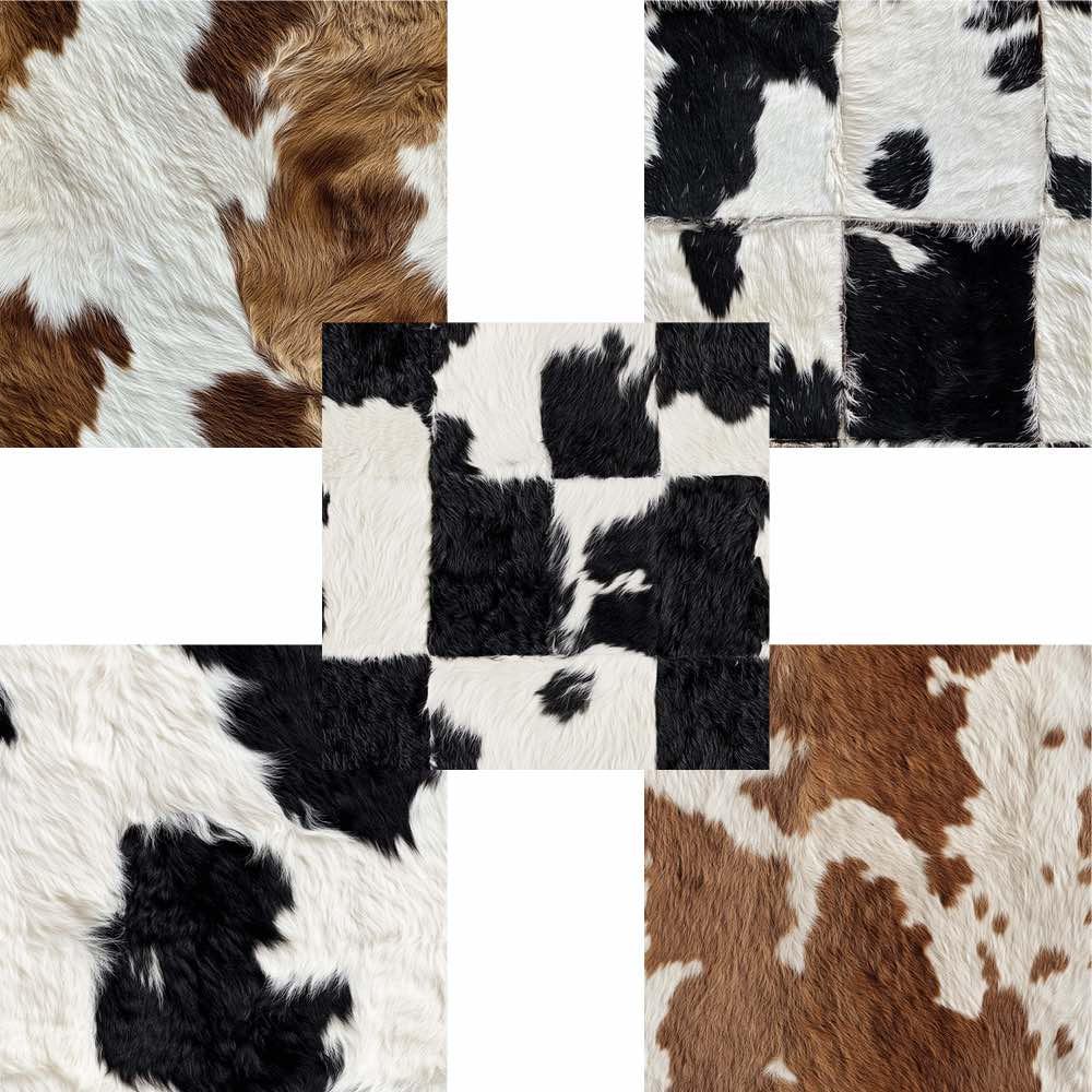 Cowhide Seamless Digital Papers, 33 Leather Cow Fur Texture Western ...