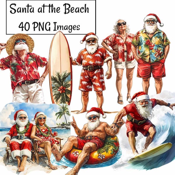 Tropical Santa - Etsy