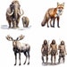 Ice Age Clipart Watercolor Digital Downloads Glacial Extinct Animal ...